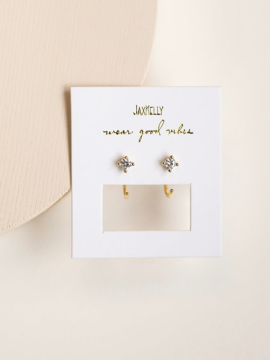 Rhinestone Huggies {Clear} – Leona Ruby